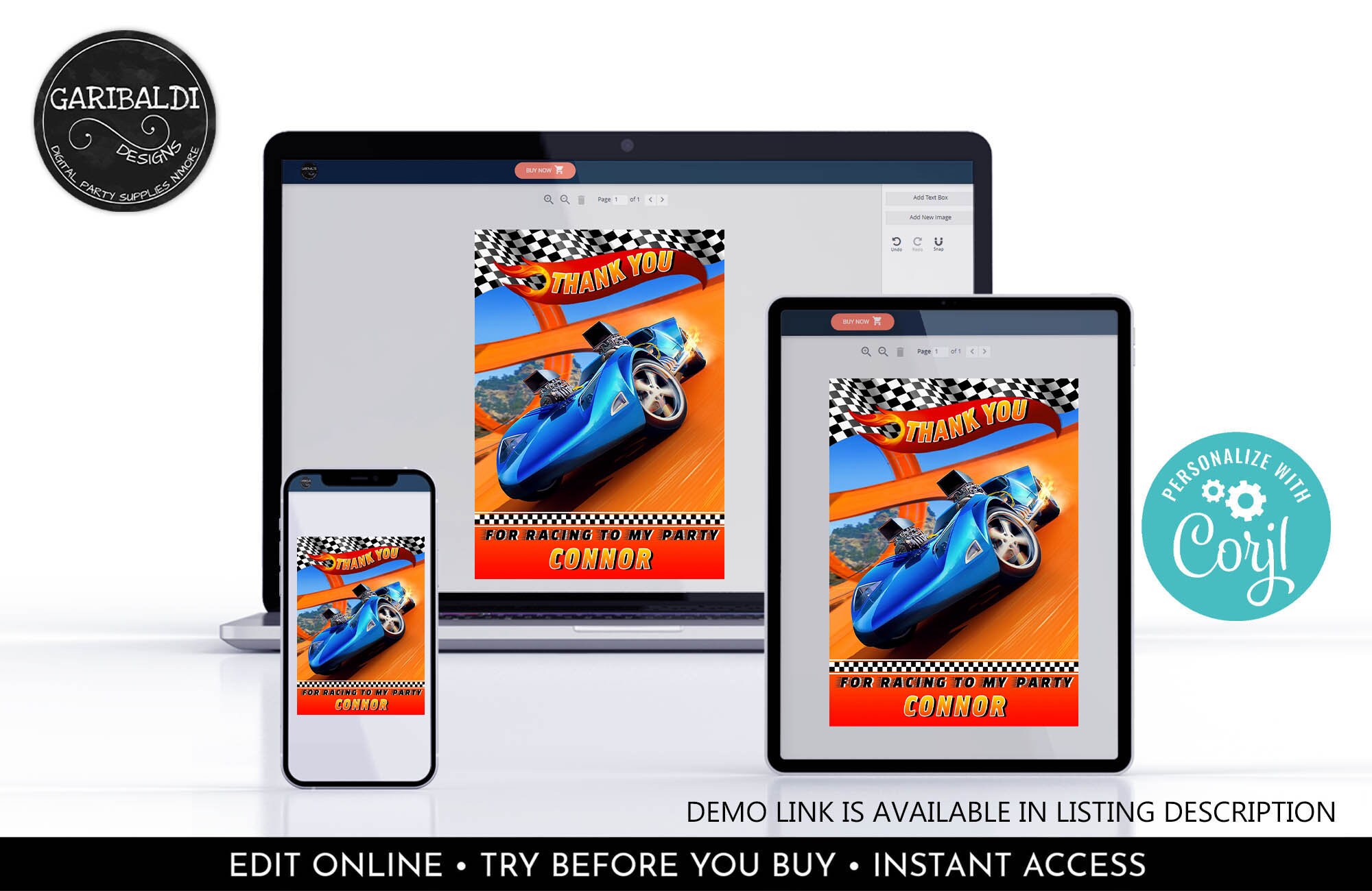 Editable Race Cars Favor Tags Printable Racing Car Party Tags Gift Tags ...