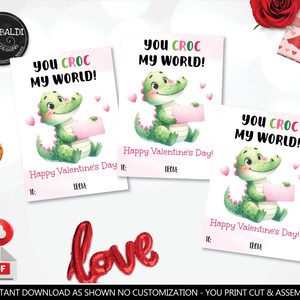 Printable Valentine's Day Cards Crocodile Valentine's Day School ...