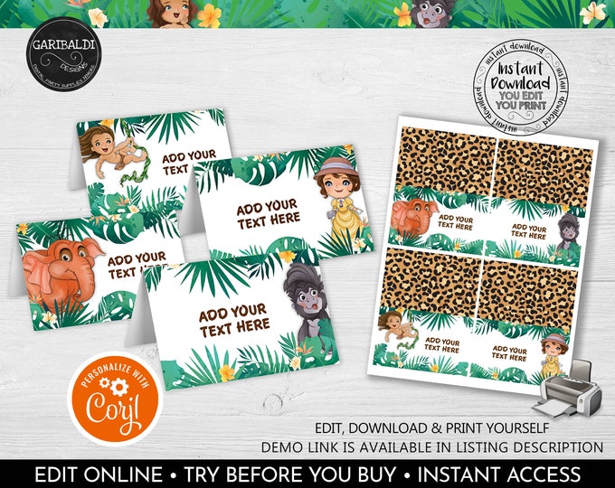 Editable Party Animal Jungle Birthday Invitation Safari Birthday ...