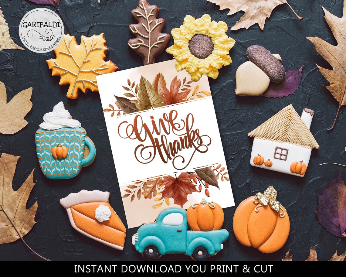 Printable Thanksgiving Cookie Card Printable Thanks Cookie Card Holder ...
