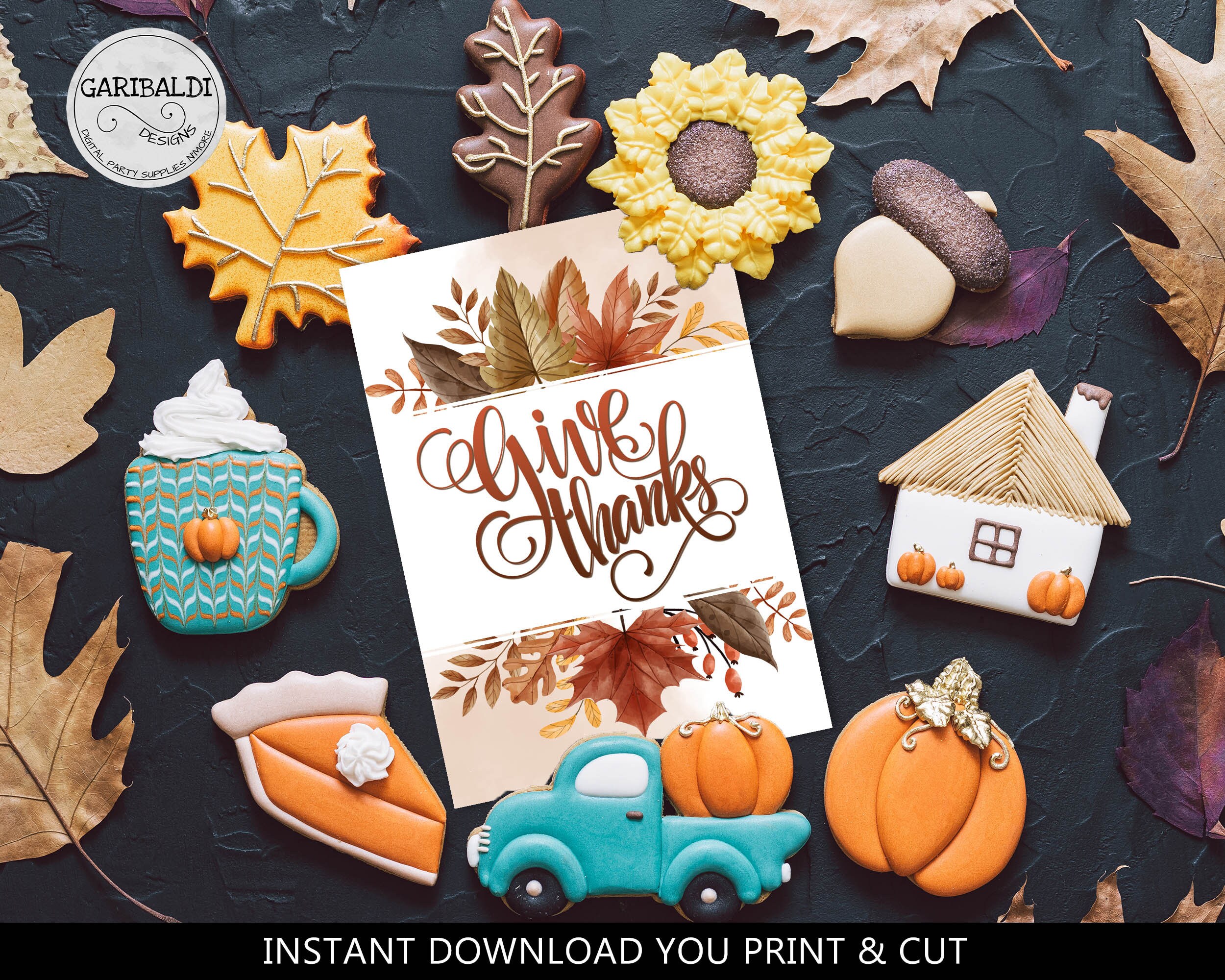 Printable Thanksgiving Cookie Card Printable Thanks Cookie Card Holder ...