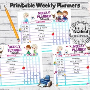 Printable Frozen Homeschool Planners, Frozen Schedule Charts, Daily ...