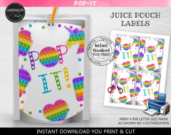 Pop It Birthday Pop It Party Pop It Candies Fidget Theme - Etsy