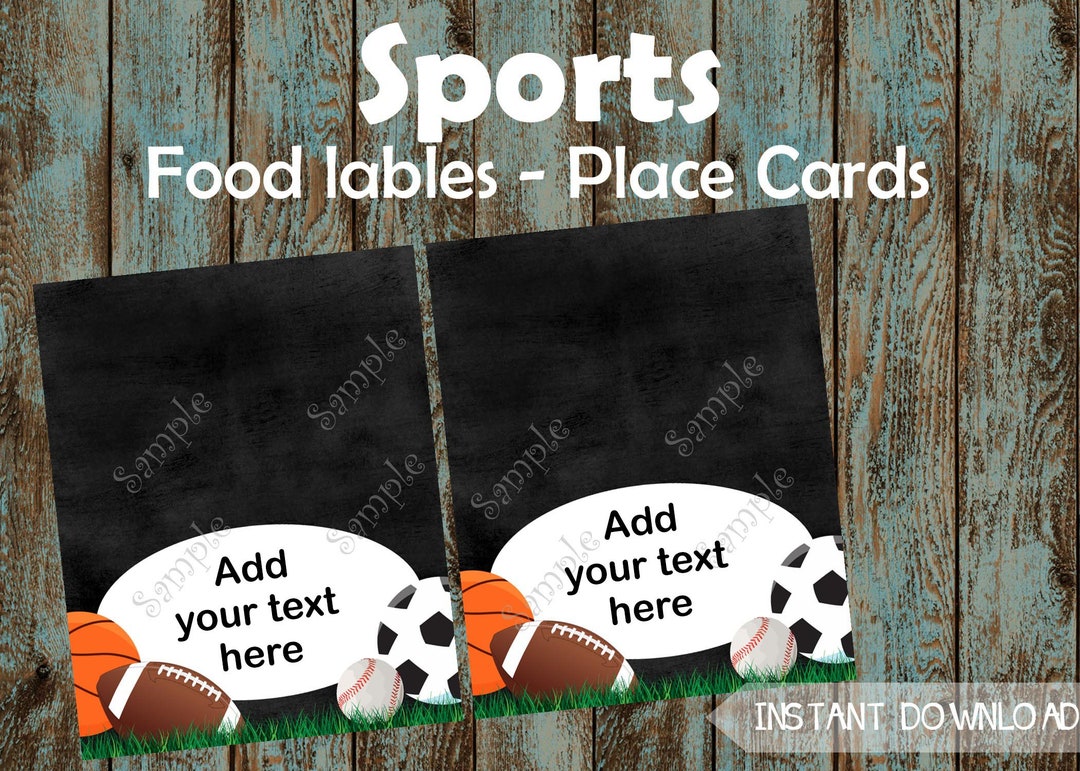 Editable Sports Food Labels, Printable All Star Food Tent Tags, Sports ...
