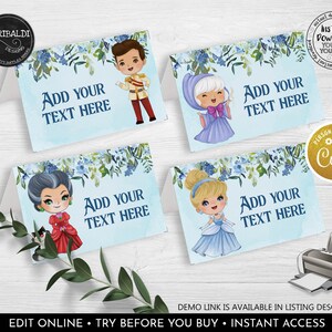 Editable Cinderella Food Labels Once Upon a Time Princess Royal ...