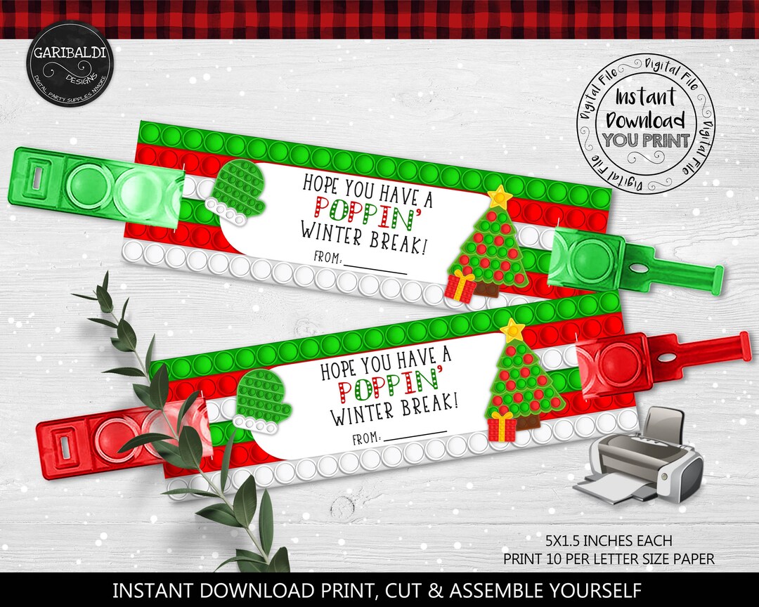 INSTANT DOWNLOAD Pop It Gift Tags Christmas Favor Tags Holiday - Etsy