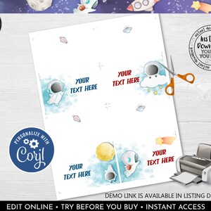 Editable Outer Space Food Labels Printable Baby Astronaut - Etsy