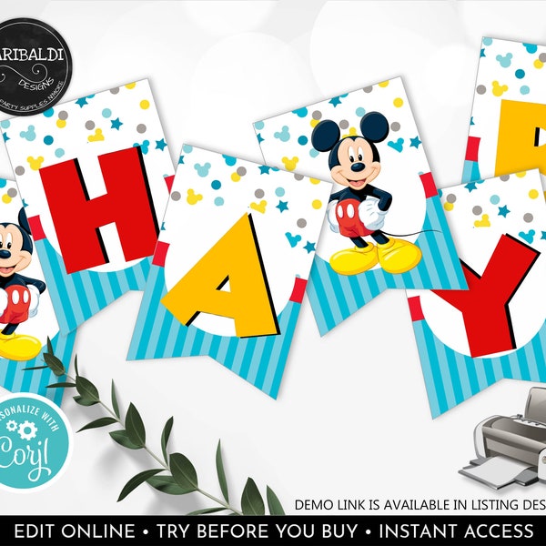 Mickey Mouse Banner - Etsy