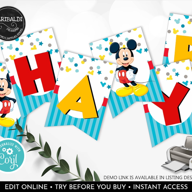 Mickey Mouse Banner - Etsy