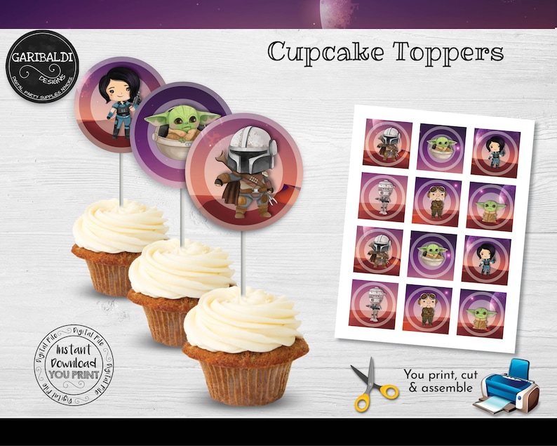 Star Wars Cupcake Toppers Star Wars Printable Party Supplies | Etsy