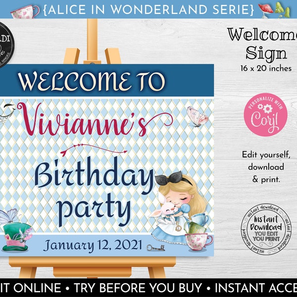 Alice in Wonderland Welcome Board - Etsy