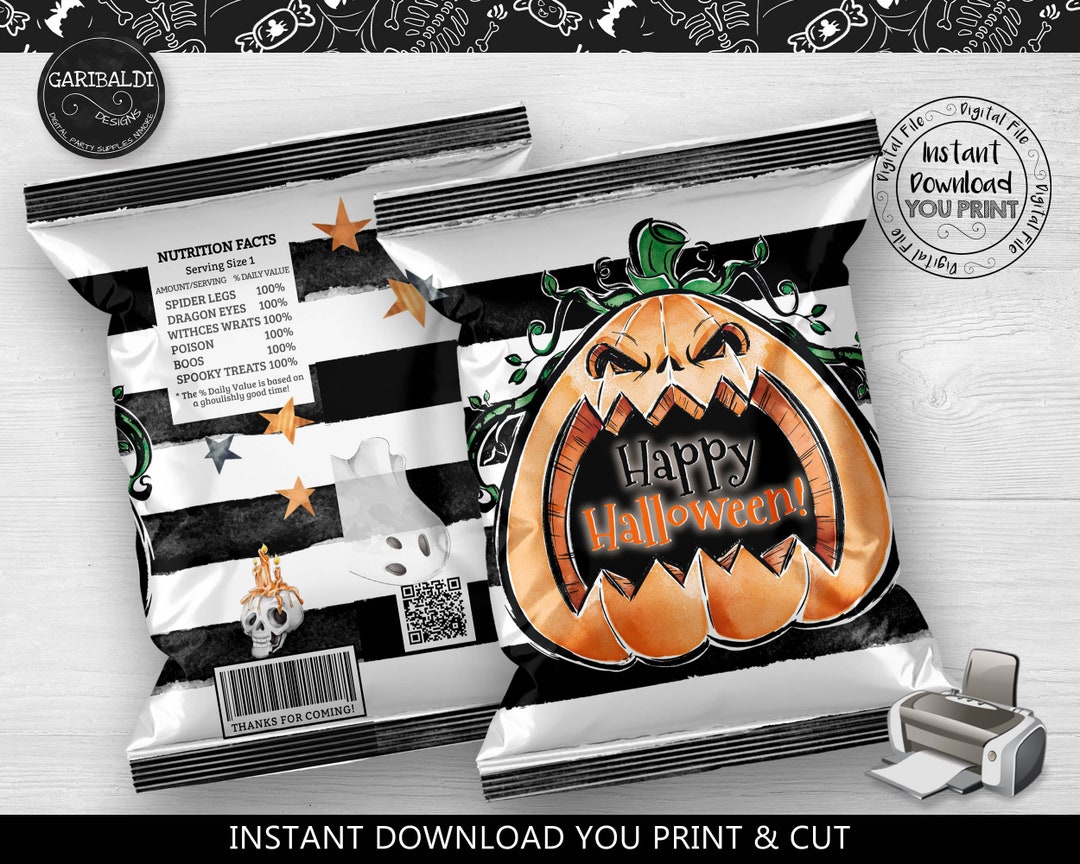 Instant Download Halloween Chip Bags Halloween Chip Bags Halloween ...