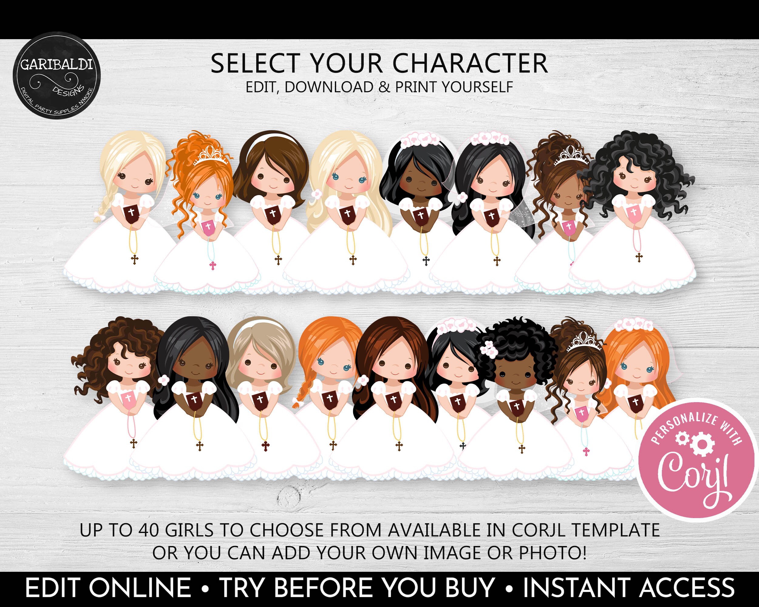 Editable First Holy Communion Invitation Printable Girl First - Etsy Canada