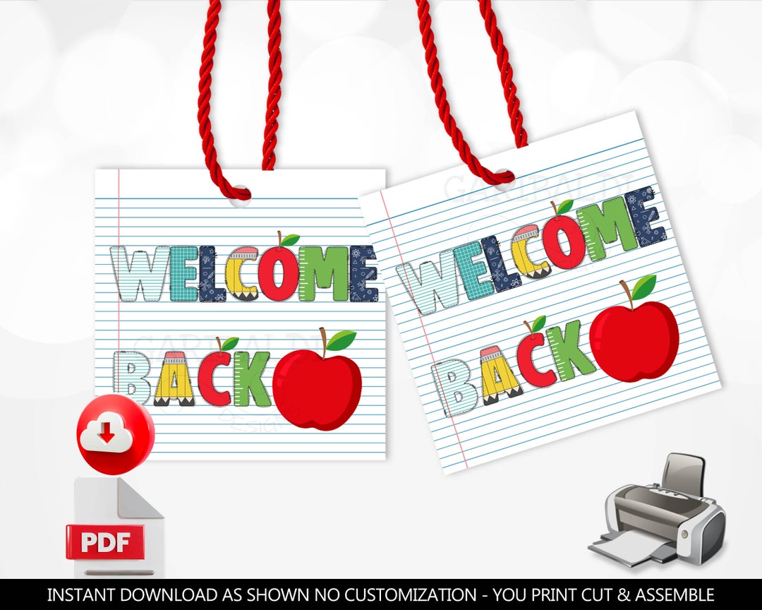 Back to School Gift Tag Welcome Back Favor Tag First Day of School Tag ...