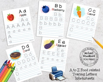 PRINTABLE Alphabet Letters Tracing Worksheets ABC Tracing - Etsy