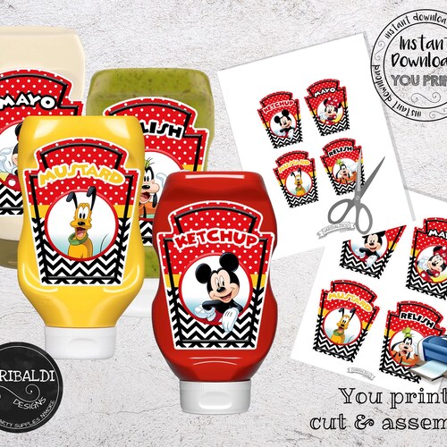 Instant Download Condiment Labels Printable Mayo Ketchup - Etsy
