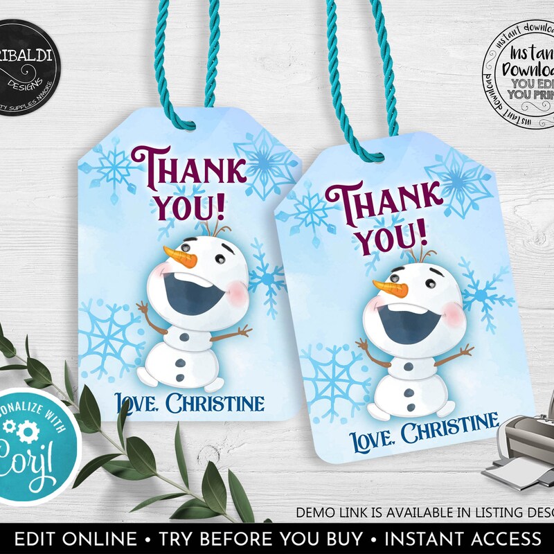 Frozen Birthday Tags - Etsy