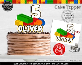 Building Blocks Cake Topper - Etsy