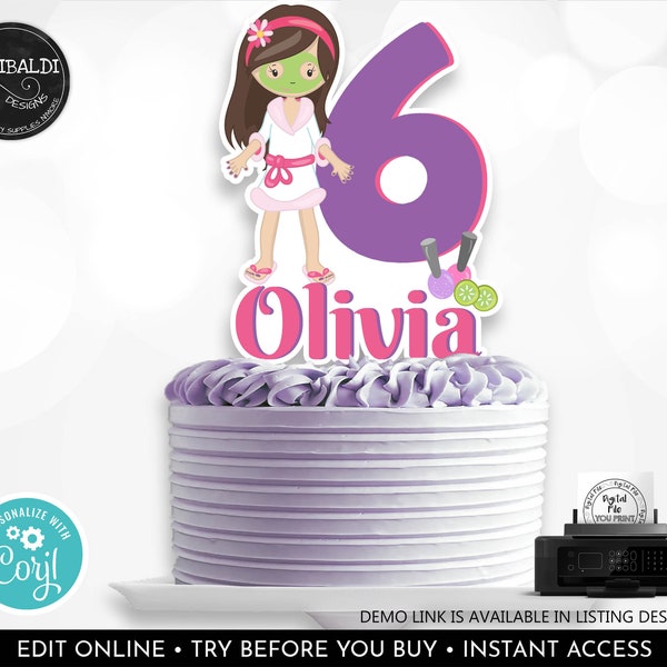 Spa Printables Cake Topper - Etsy