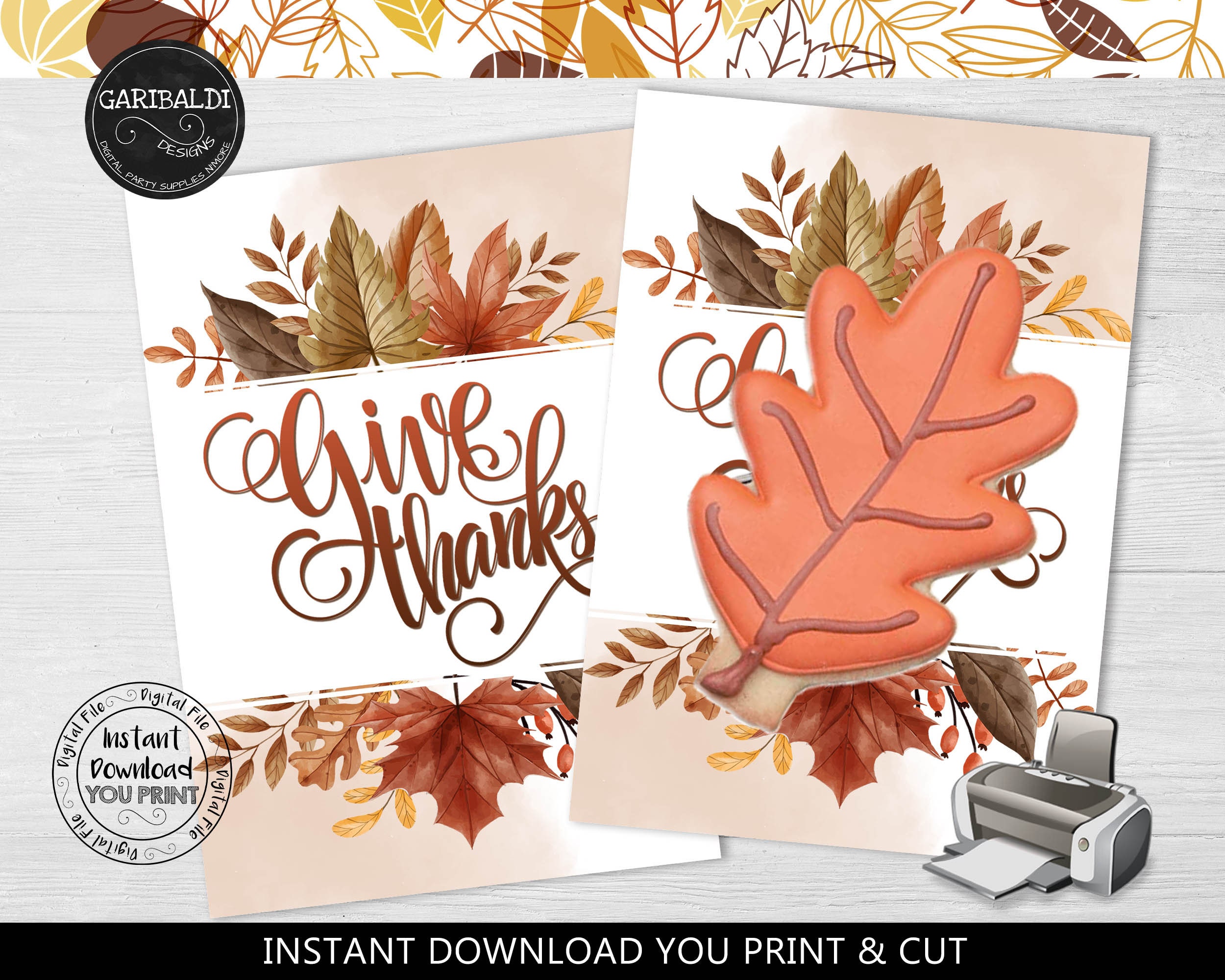 Printable Thanksgiving Cookie Card Printable Thanks Cookie Card Holder ...