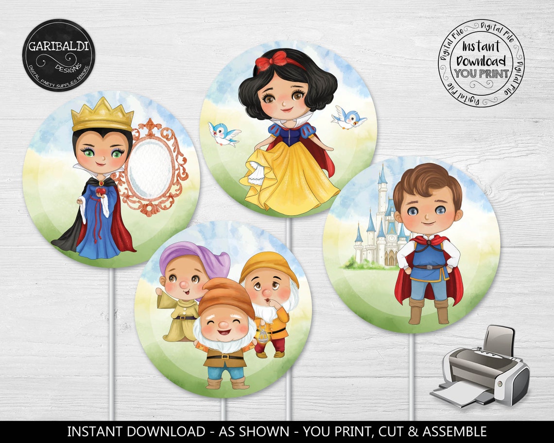 Snow White Centerpieces Printable Snow White Birthday Cake - Etsy