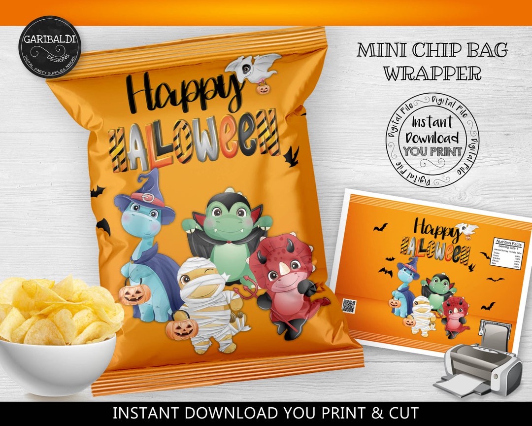 Instant Download Halloween Chip Bags Halloween Chip Bags Halloween ...
