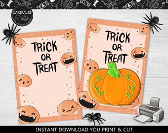 Printable Halloween Mini Cookie Card Trick or Treat Cookie - Etsy