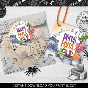INSTANT DOWNLOAD Halloween Hocus Pocus Tags Halloween Gift Tag ...