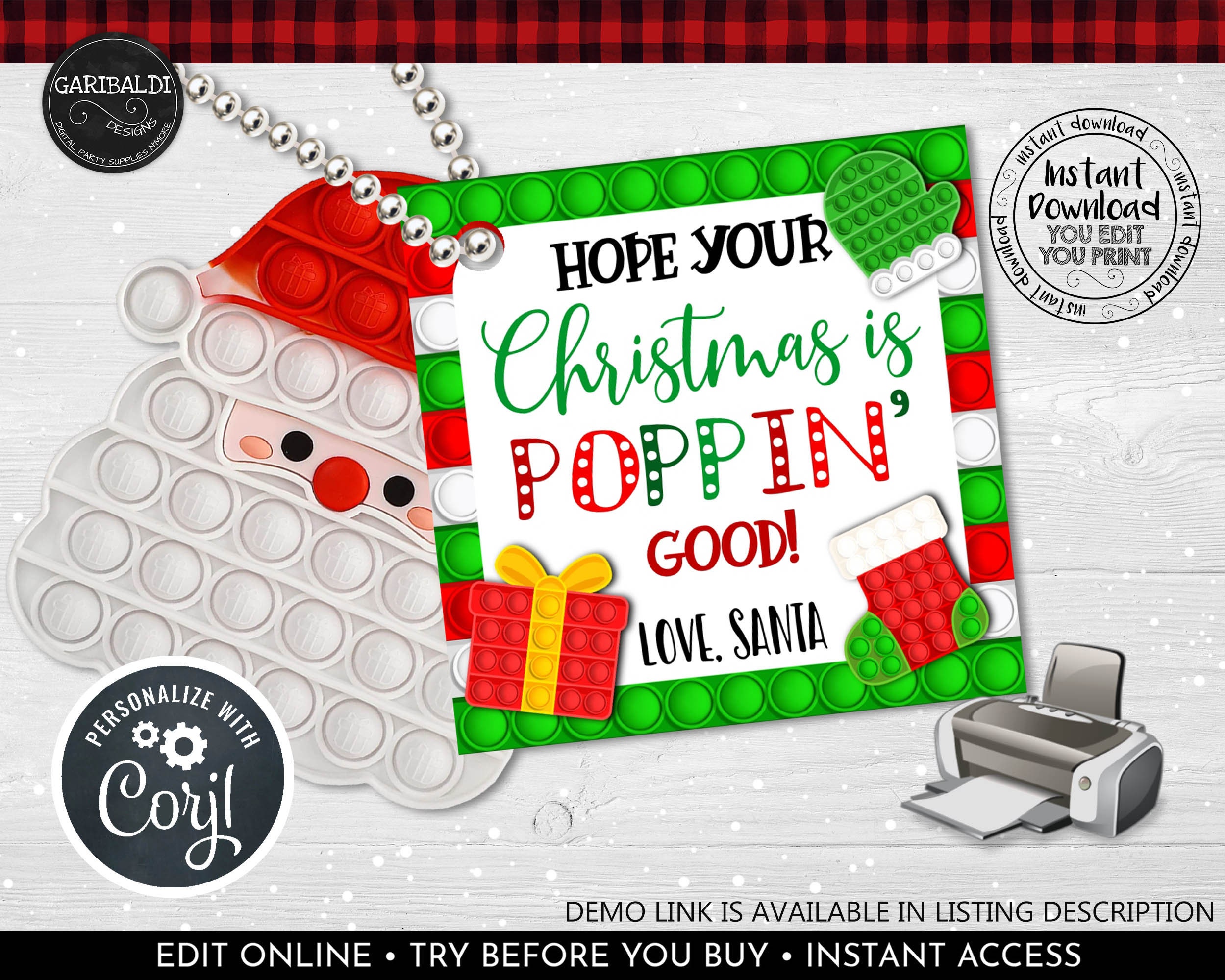 Editable Pop It Gift Tag Pop It Christmas Tag Poppin Good - Etsy