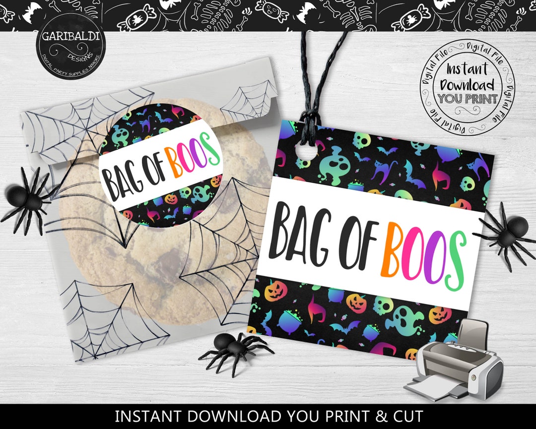 Instant Download Halloween Favor Tag Halloween Bag of Boos Gift Tags ...