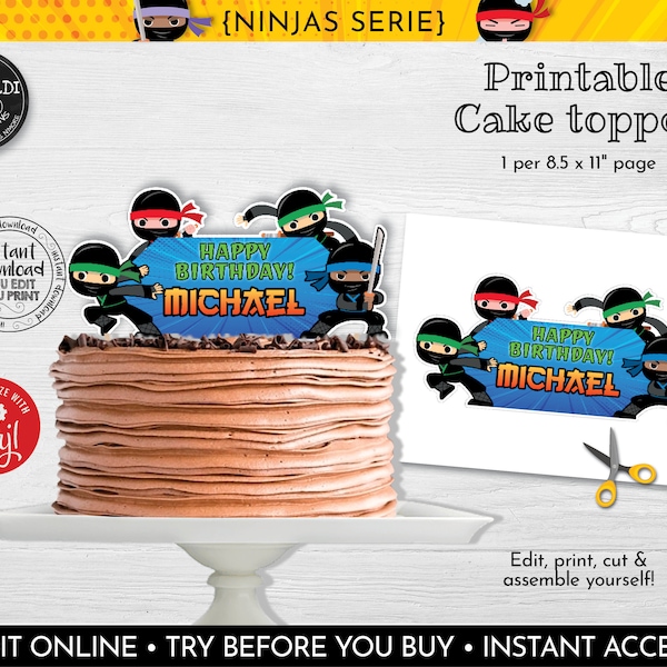Printable Ninja Cake Topper - Etsy Australia
