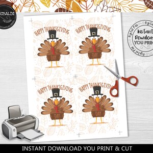 Printable Thanksgiving Cookie Card Printable Turkey Cookie Card Holder ...