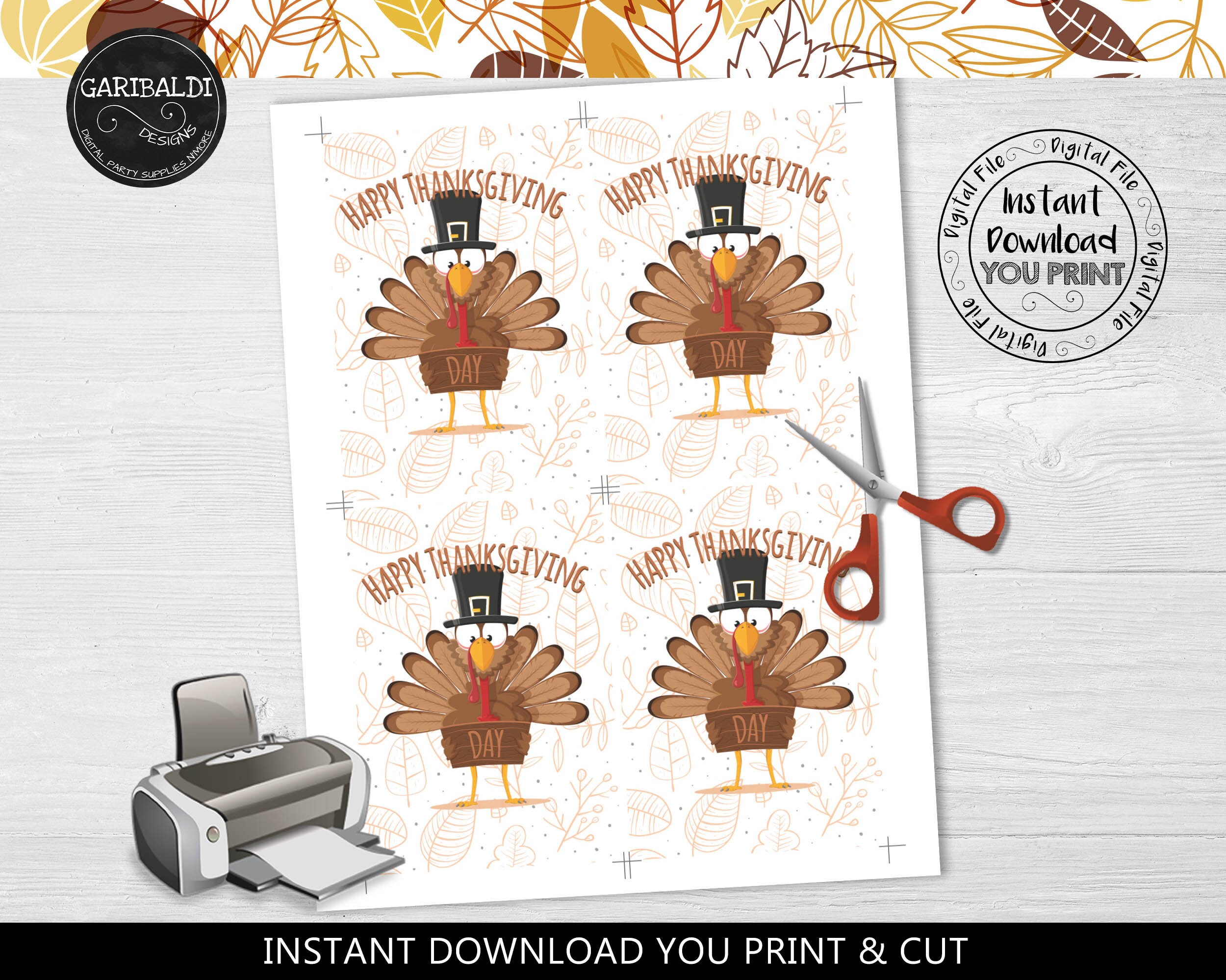 Printable Thanksgiving Cookie Card Printable Turkey Cookie Card Holder ...
