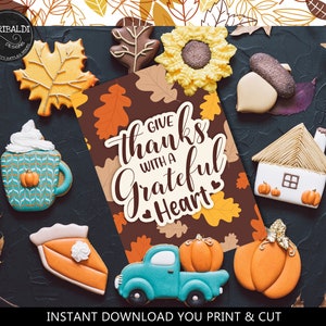 Printable Thanksgiving Cookie Card Printable Cookie Card Holder Instant ...
