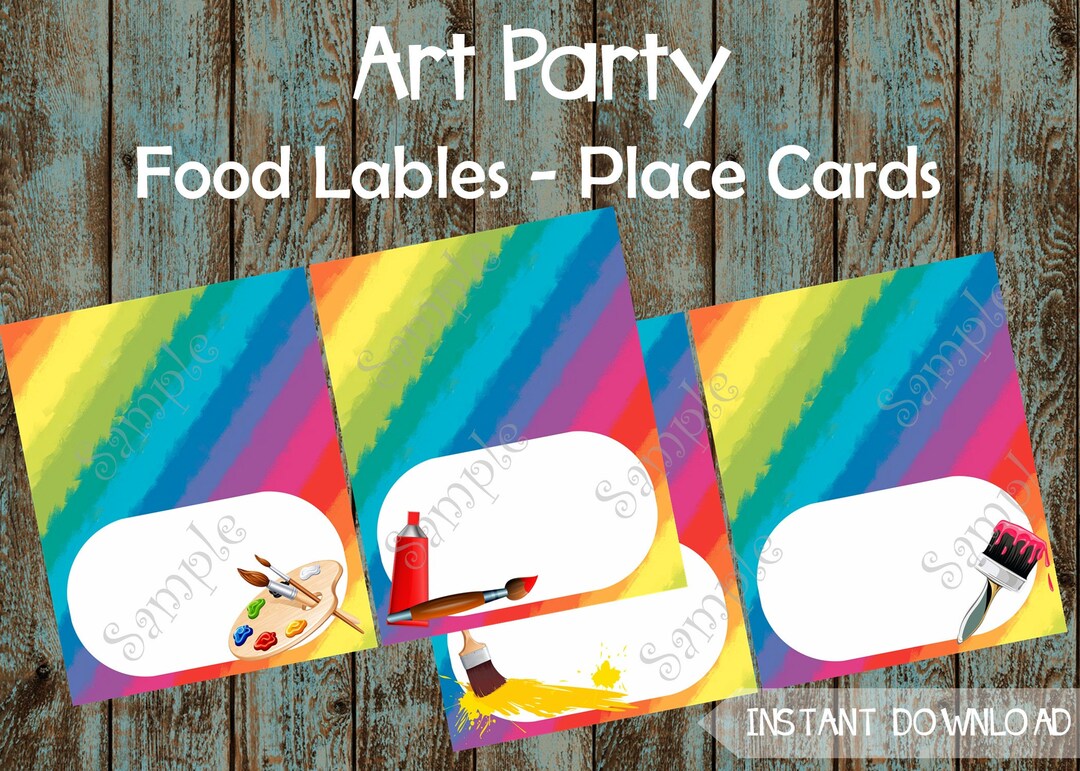 Printable Art Food Labels, Art Editable Food Tent Tags, Art Place Cards ...