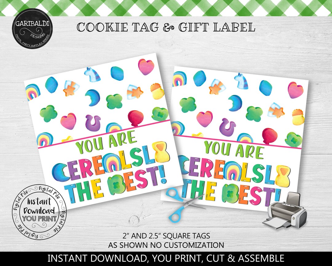 Instant Download You Are Cereal-sly the Best Gift Tag, Printable St ...