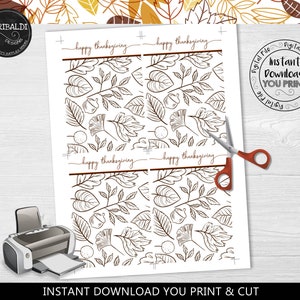 Printable Thanksgiving Cookie Card Printable Cookie Card Holder Instant ...