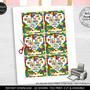 Building Blocks Valentine's Day Card Built to Be Friends Valentine's ...