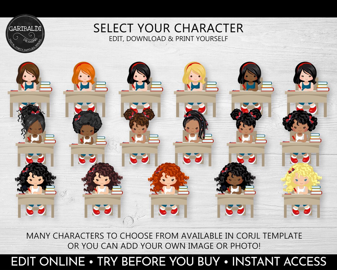 Editable First Day School Sign Back to School Photo Prop Board Instant ...