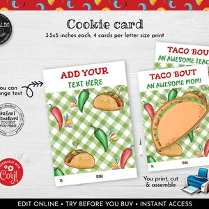 Editable Mexican Fiesta Cookie Card, Cinco De Mayo Cookie Card ...