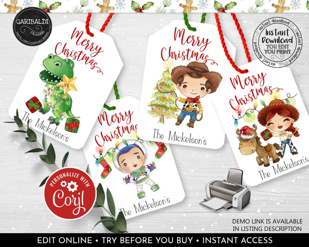 Editable Christmas Tags Toy Story Christmas Tags Printable Merry ...