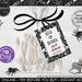 Editable Halloween Gift Tag Skeleton Bag of Bones Gift Tag - Etsy