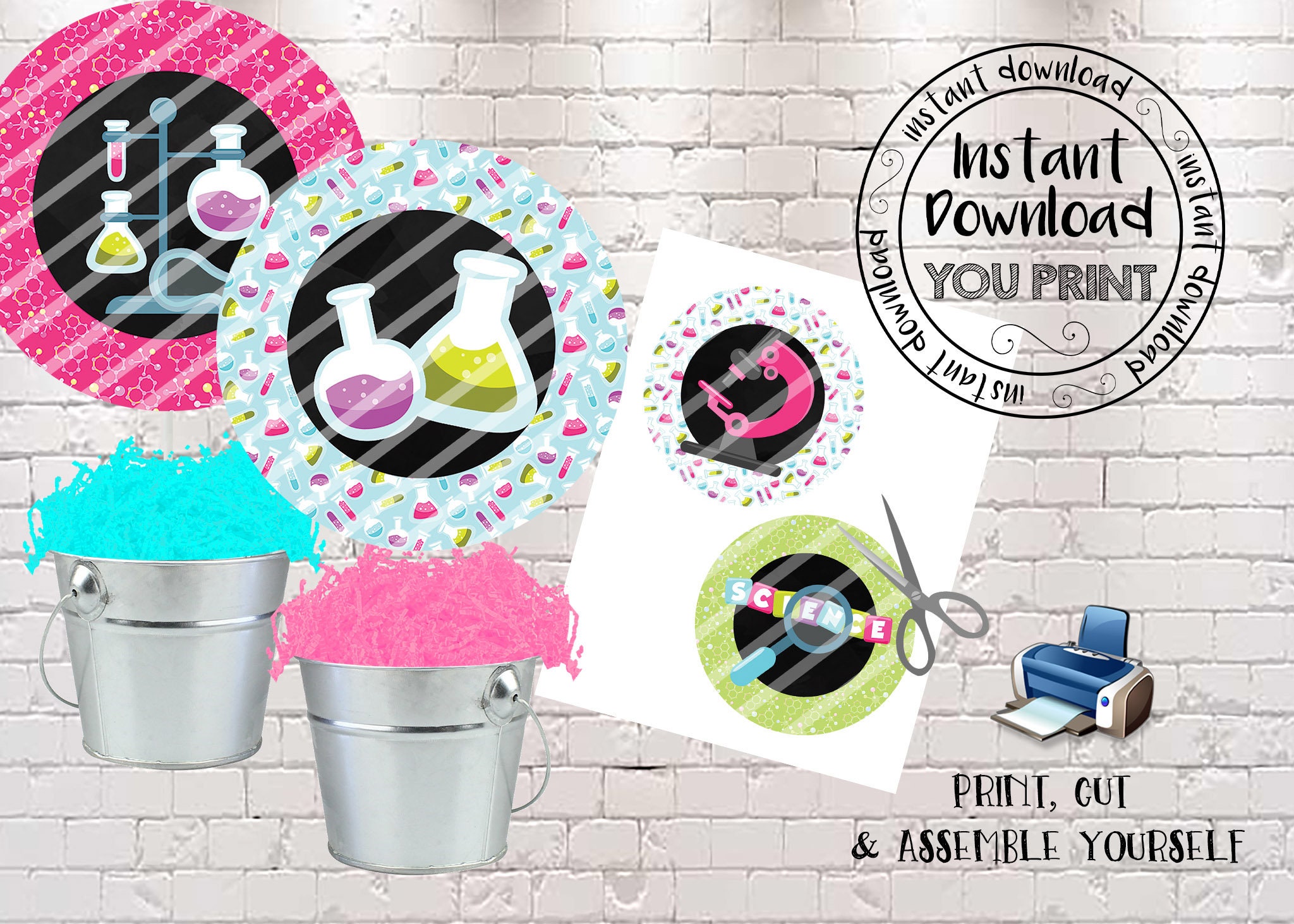 Printable Science Centerpieces Science Party Decorations | Etsy