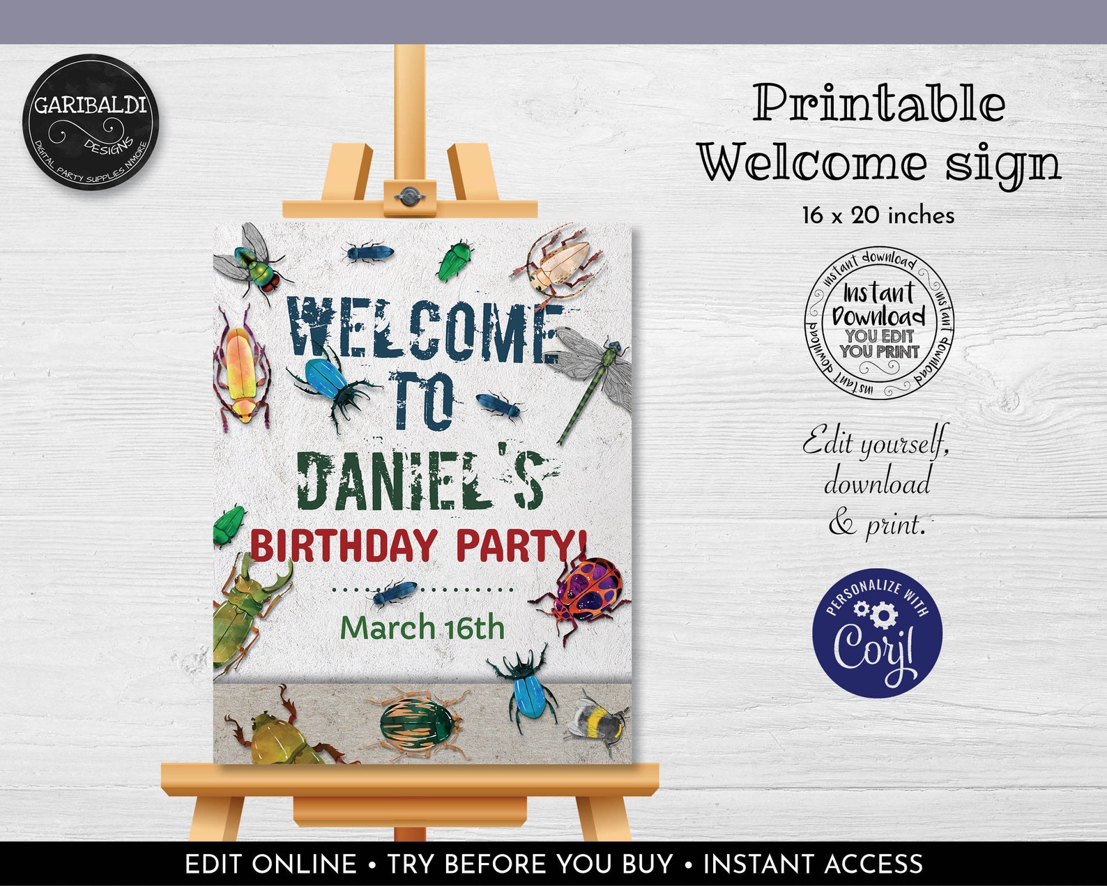Editable Insects Welcome Board Bugs Welcome Poster Instant - Etsy