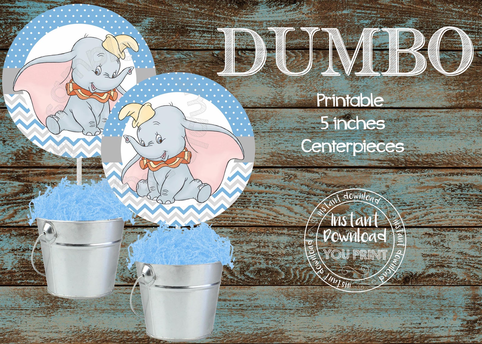 Printable Dumbo Centerpieces Dumbo Decorations DIY Dumbo | Etsy