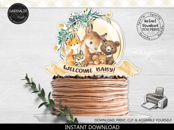 Instant Download Woodland Cake Topper Printable Woodland - Etsy