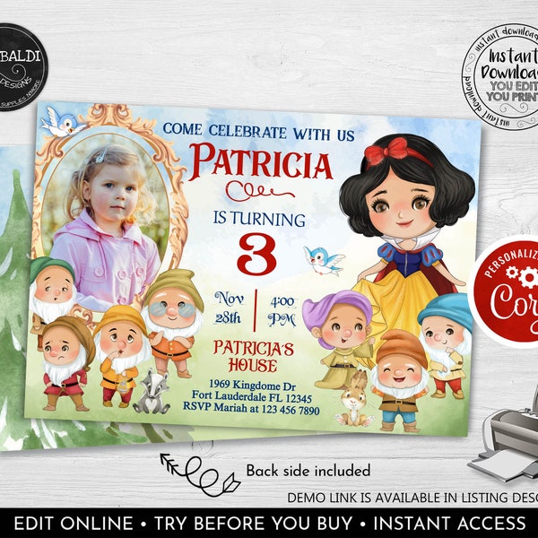 Snow White Invites - Etsy