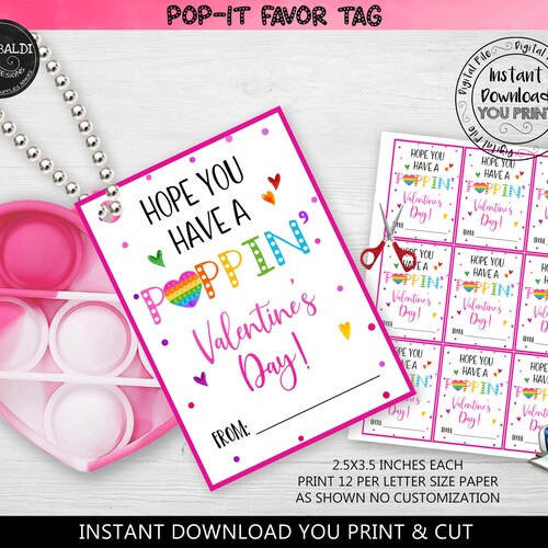 Hope You Have a Poppin' Valentines Day Tag Printable Pop - Etsy