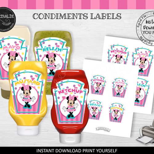 Instant Download Condiment Labels Printable Mayo Ketchup - Etsy