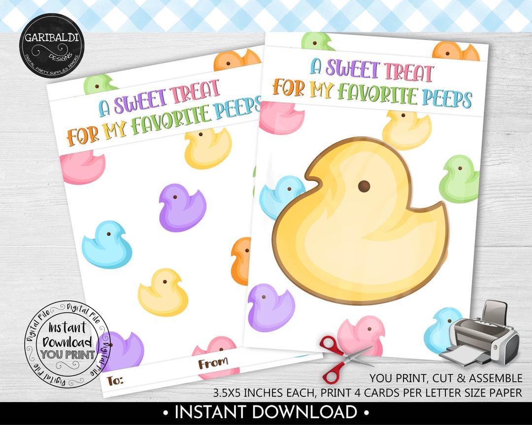 A Sweet Treat for My Favorite Peeps Cookie Card Instant Download 3.5"x5 ...